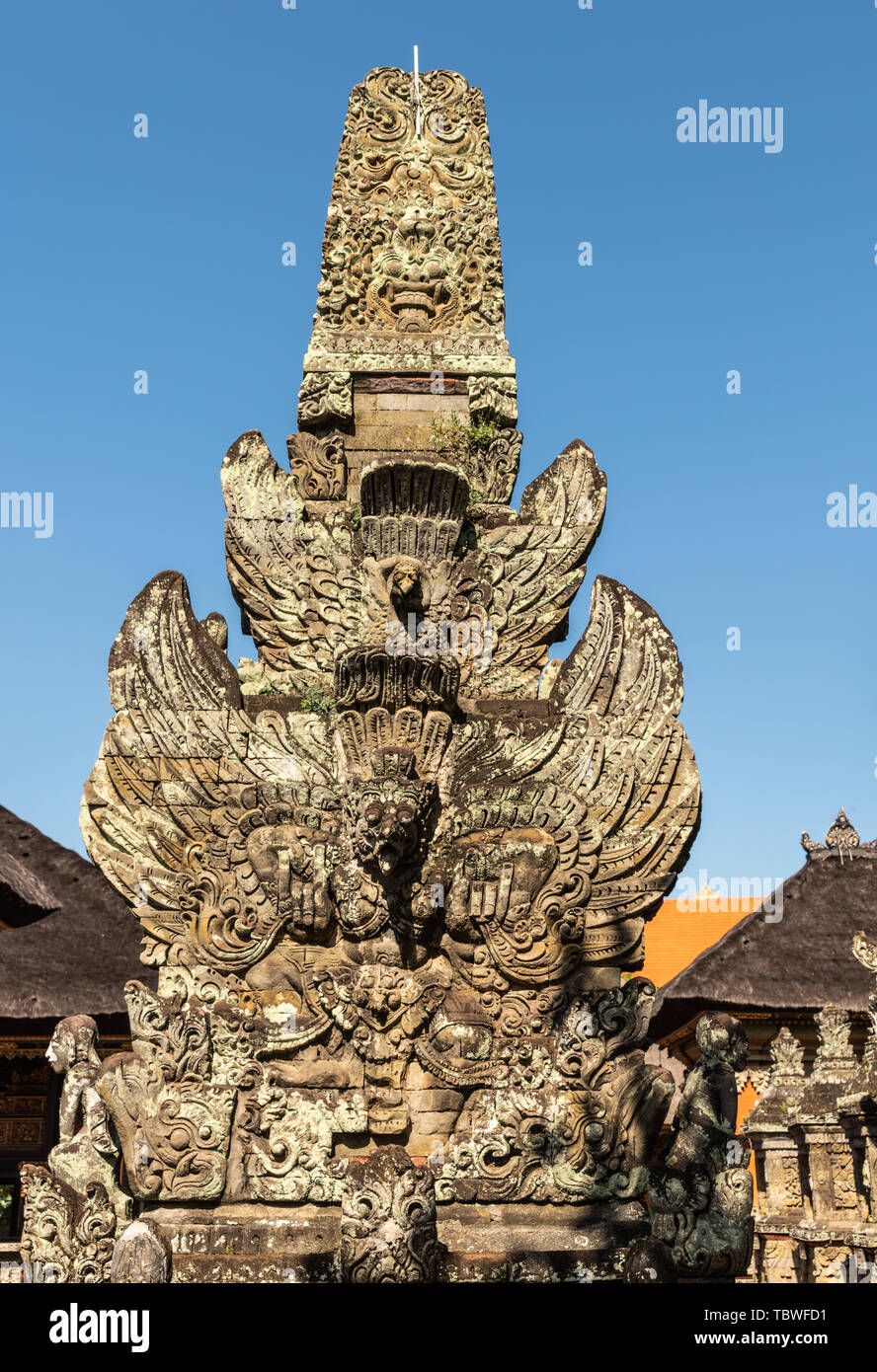 Ubud, Bali, Indonesia - February 26, 2019: Batuan Temple. Gray stone ...