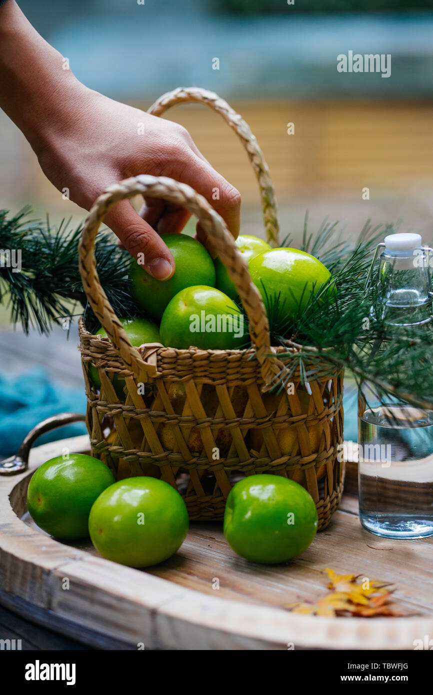 Big green winter jujube Stock Photo - Alamy