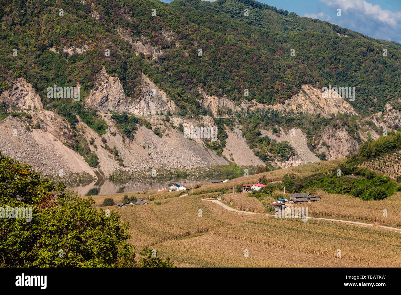 Landscape and landscape scenery of the Yalu River in Ji'an, Jilin ...