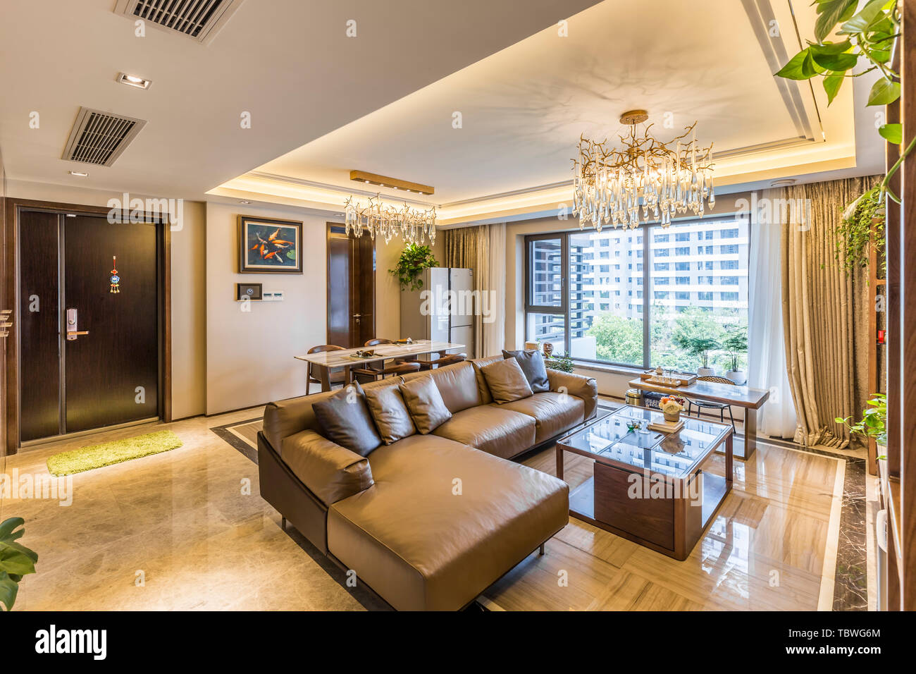 Design of interior design space of model room in modern living room ...