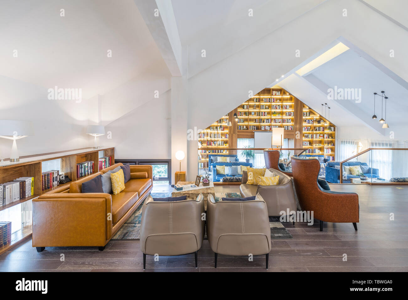 Design of interior design space of model room in modern living room ...