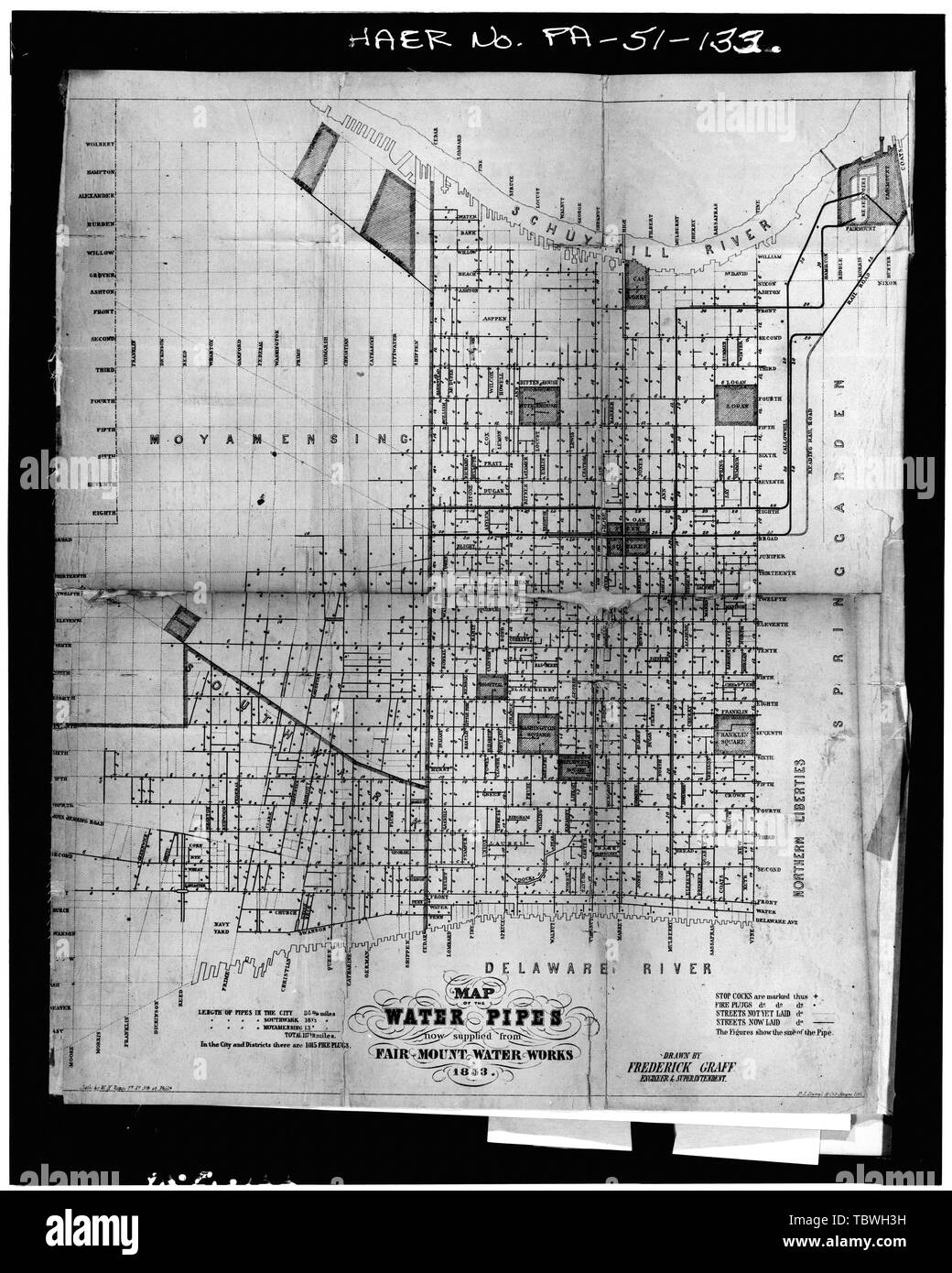MAP OF MUNICIPAL WATER PIPES SUPPLIED BY FAIRMOUNT WATER WORKS, From ...
