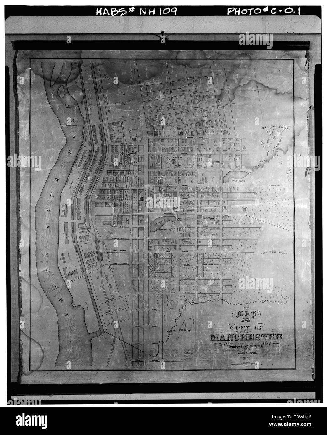 Map of manchester 1850 Black and White Stock Photos & Images - Alamy