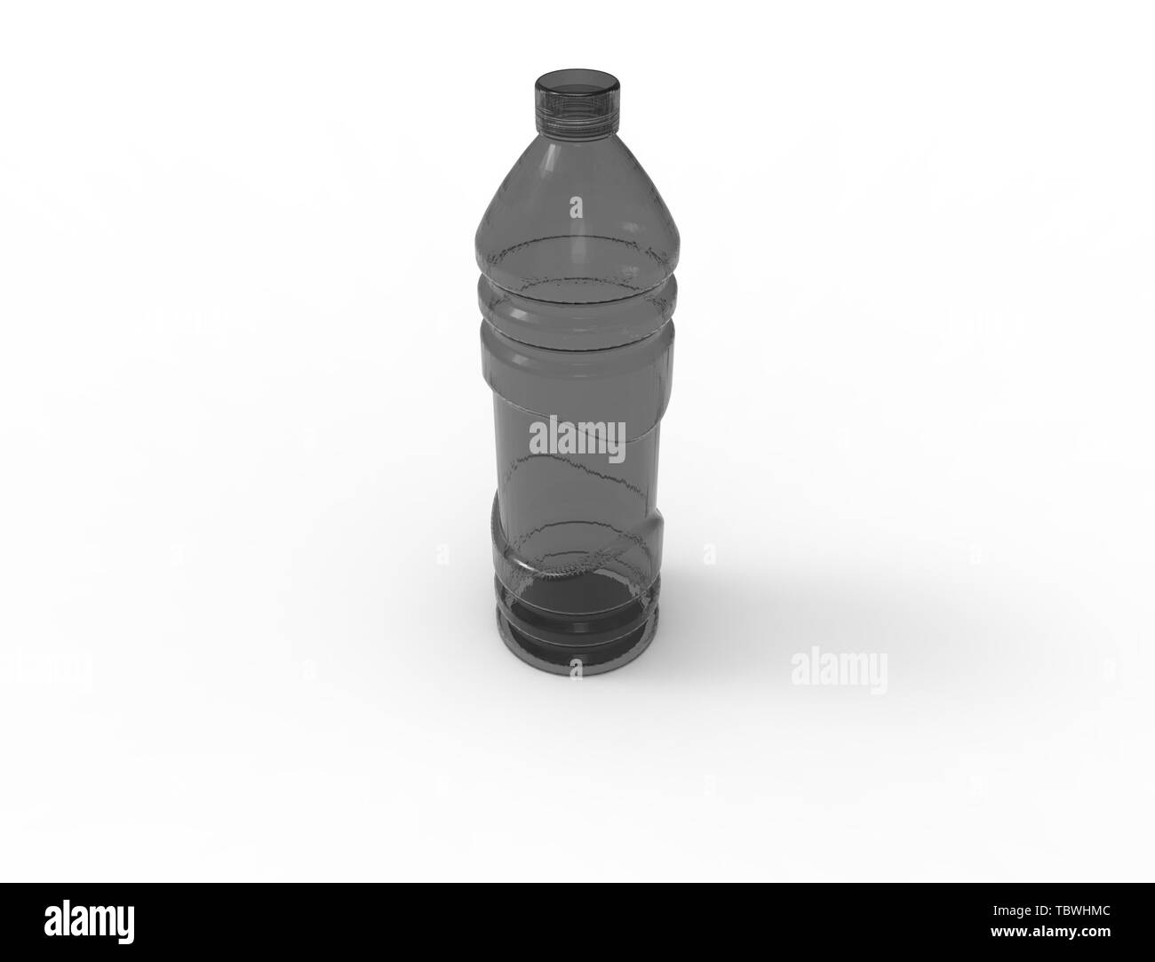 3D rendering of plastic bottles isolated in white studio background ...