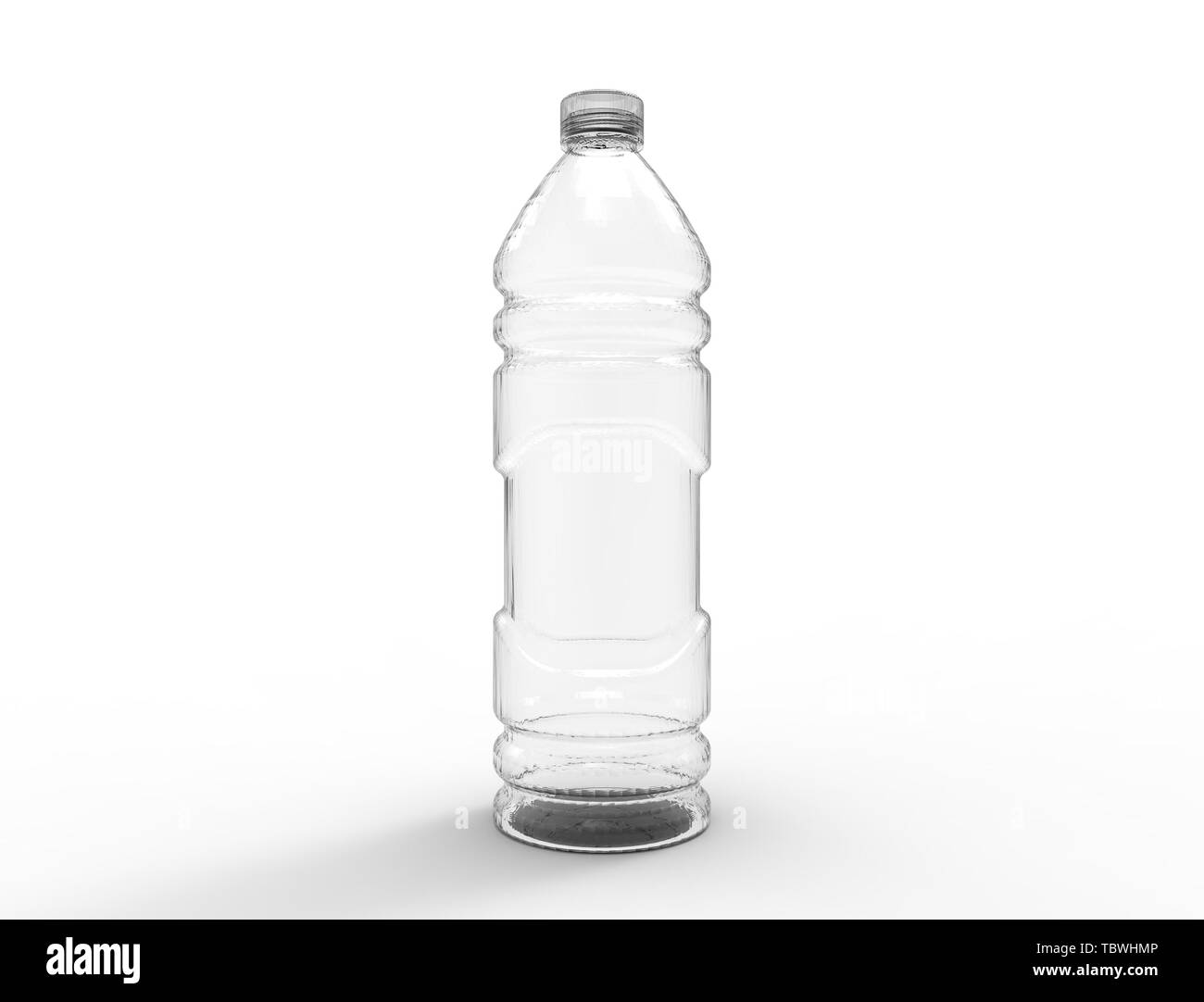 3D rendering of plastic bottles isolated in white studio background ...