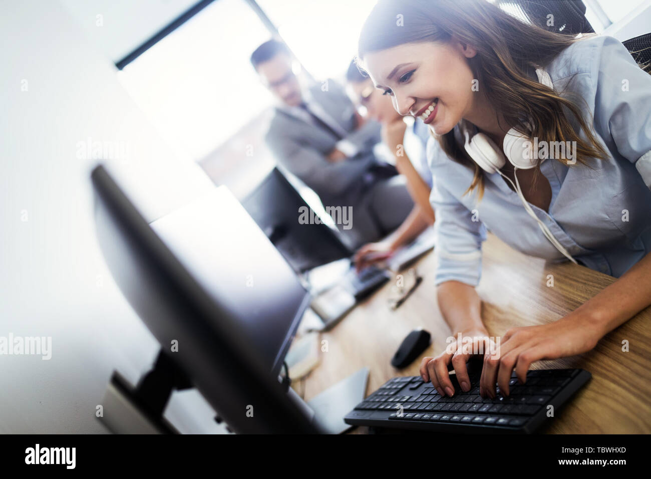 Successful business group of people at work in office Stock Photo - Alamy