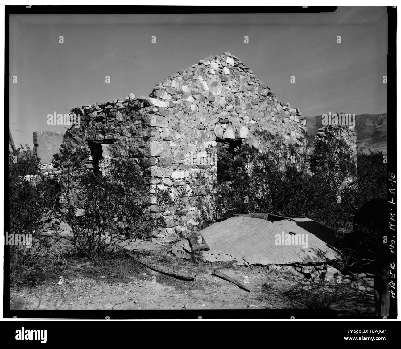 MCDONALD RANCH VIEW OF BUNKHOUSE, FROM SOUTH, WITH CISTERN IN ...