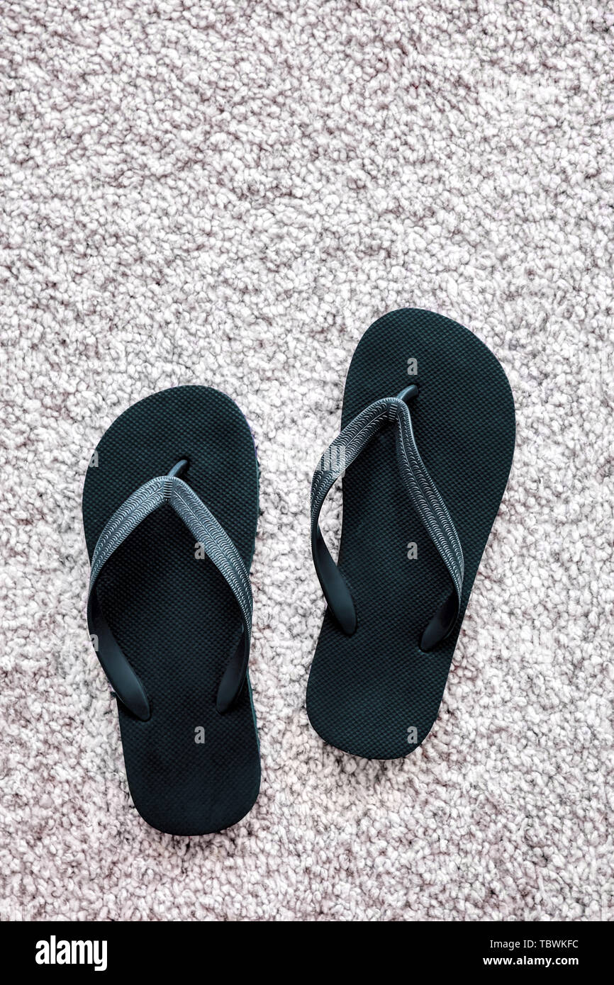 Black flat sandals hi-res stock photography and images - Alamy