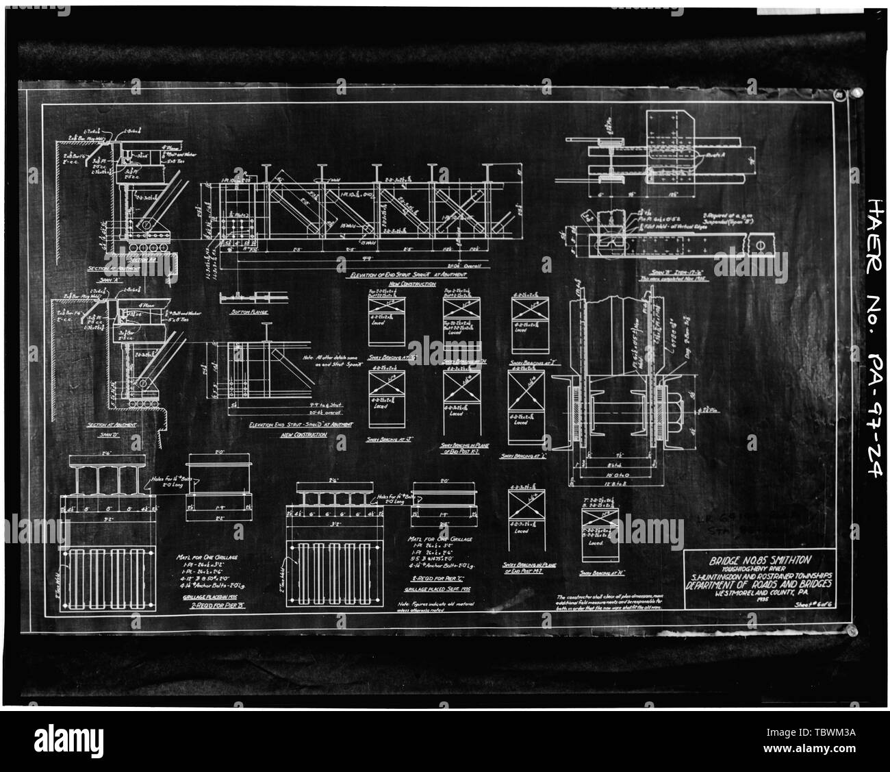 MISCELLANEOUS DETAILS, Sheet 6 of 6 Smithton Bridge, Spanning ...
