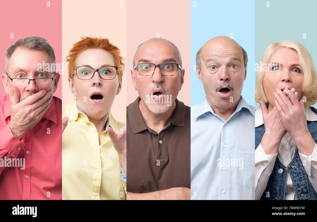 Facial expression collage woman hi-res stock photography and images - Alamy