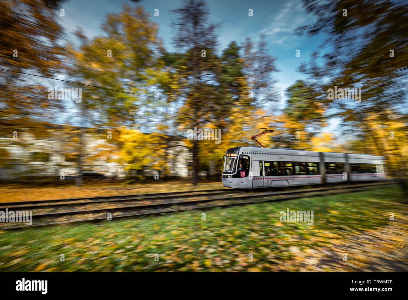 Russia, Moscow. Moscow tram Stock Photo - Alamy