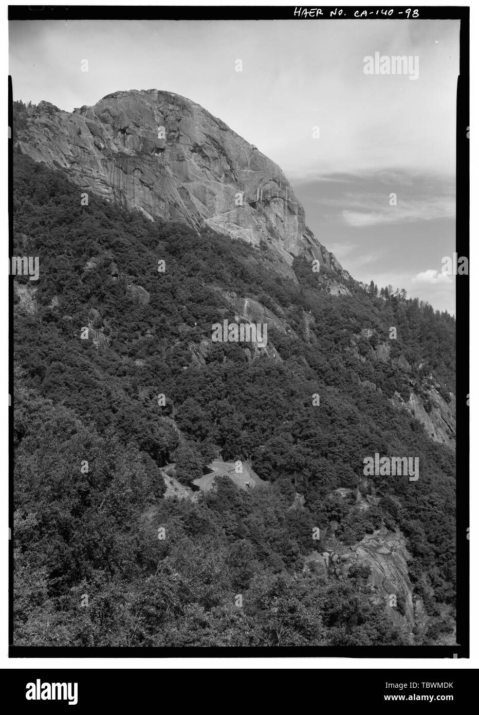 MORO ROCK AND ROAD CURVE AT WATER STATION SWITCHBACK, FACING EAST ...