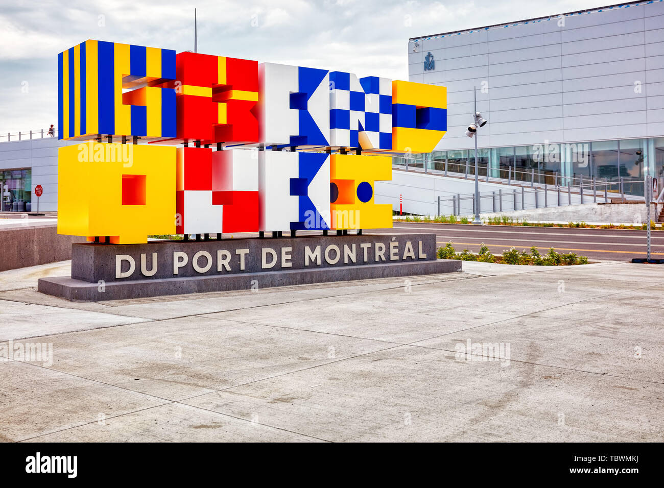 Montreal, Canada - June, 2018: Grand quay sign of the port of Montreal ...