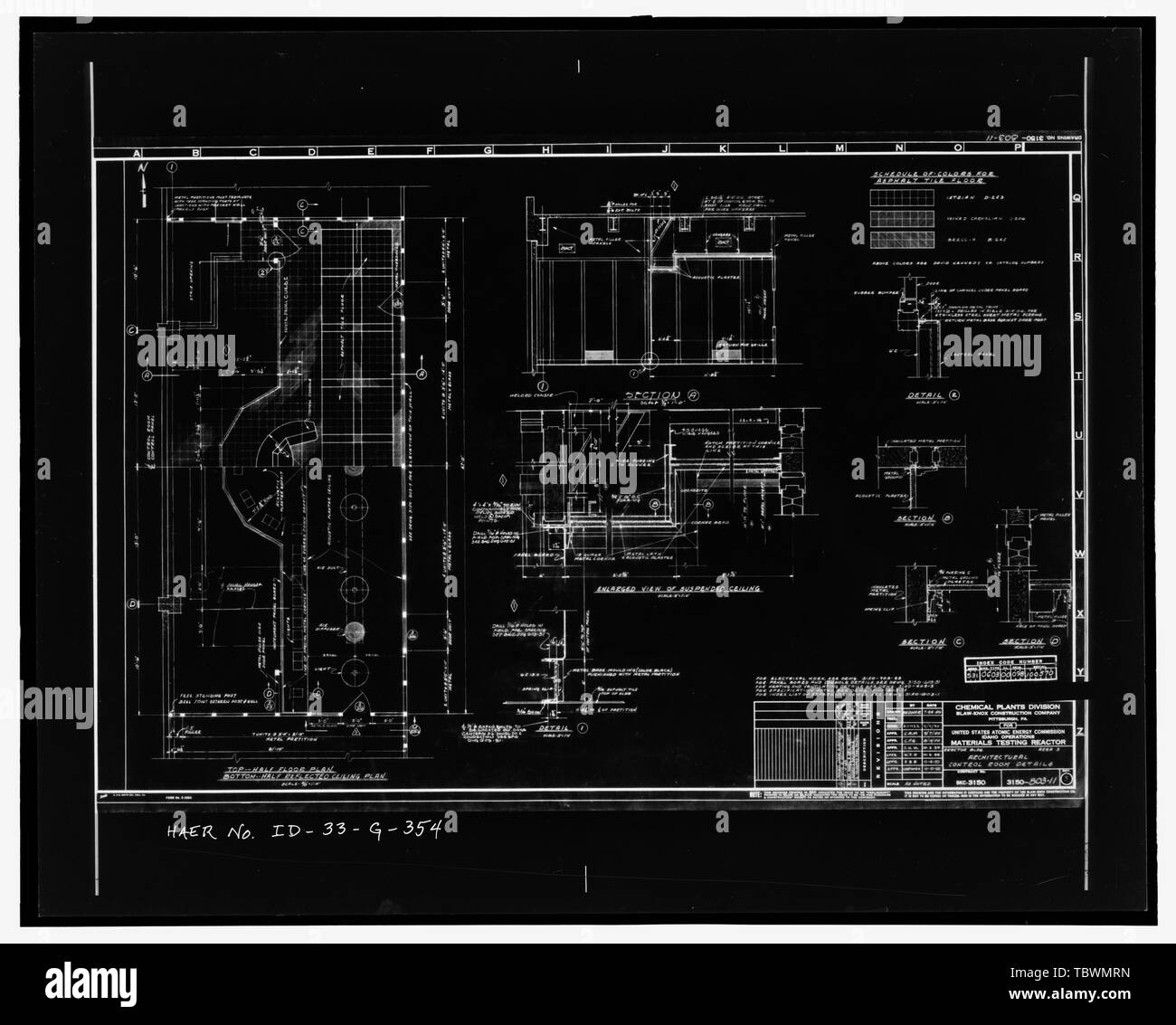 MTR, TRA603. CONTROL ROOM DETAILS. ACOUSTIC PLASTER CEILING, USHAPED ...