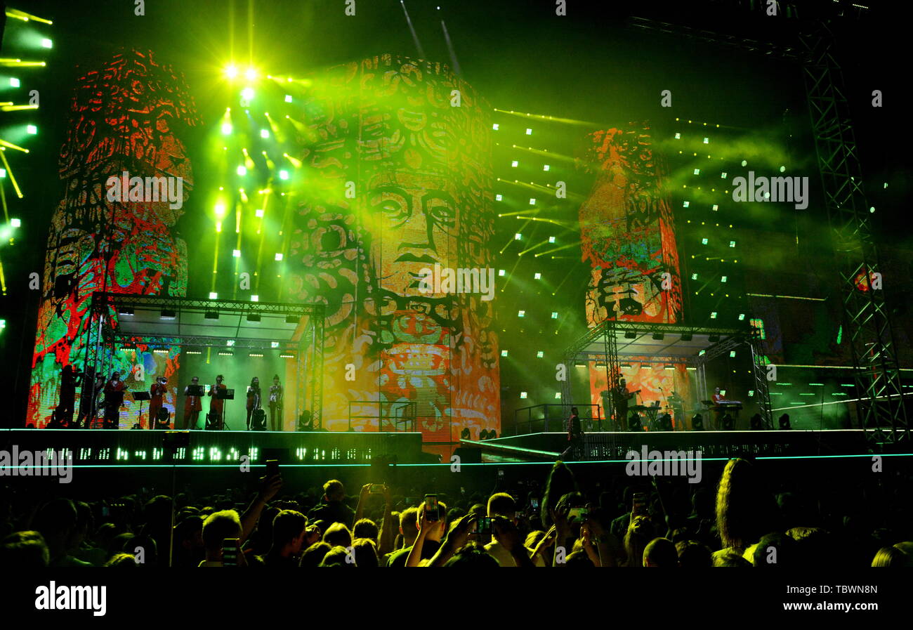 Kiev, Ukraine. 01st June, 2019. Singer Dmitry Monatik (Monatik) during ...