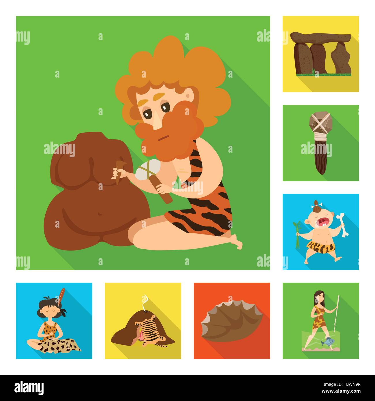 Vector design of evolution and prehistory symbol. Collection of ...