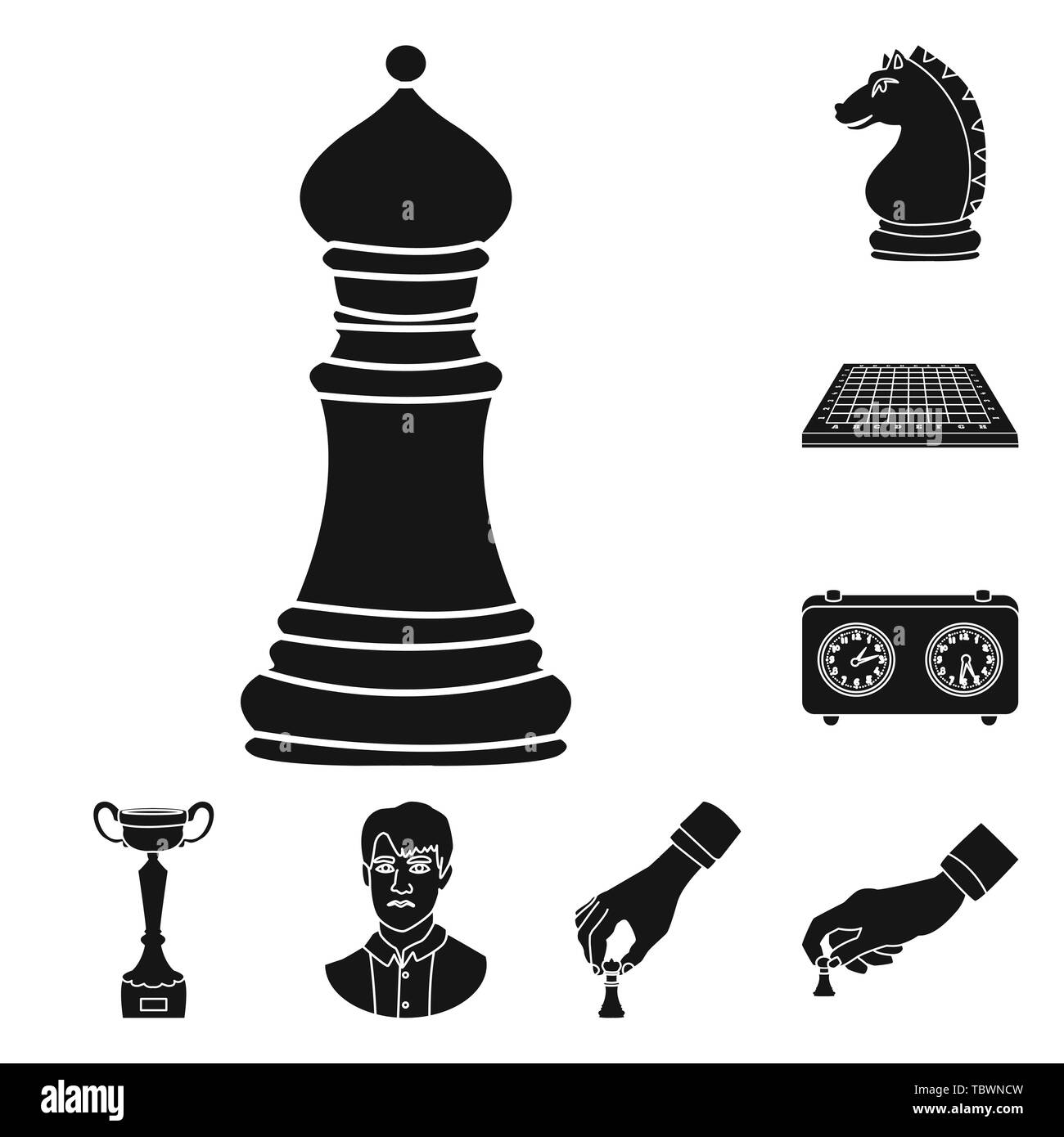Man hand chessboard face Stock Vector Images - Alamy
