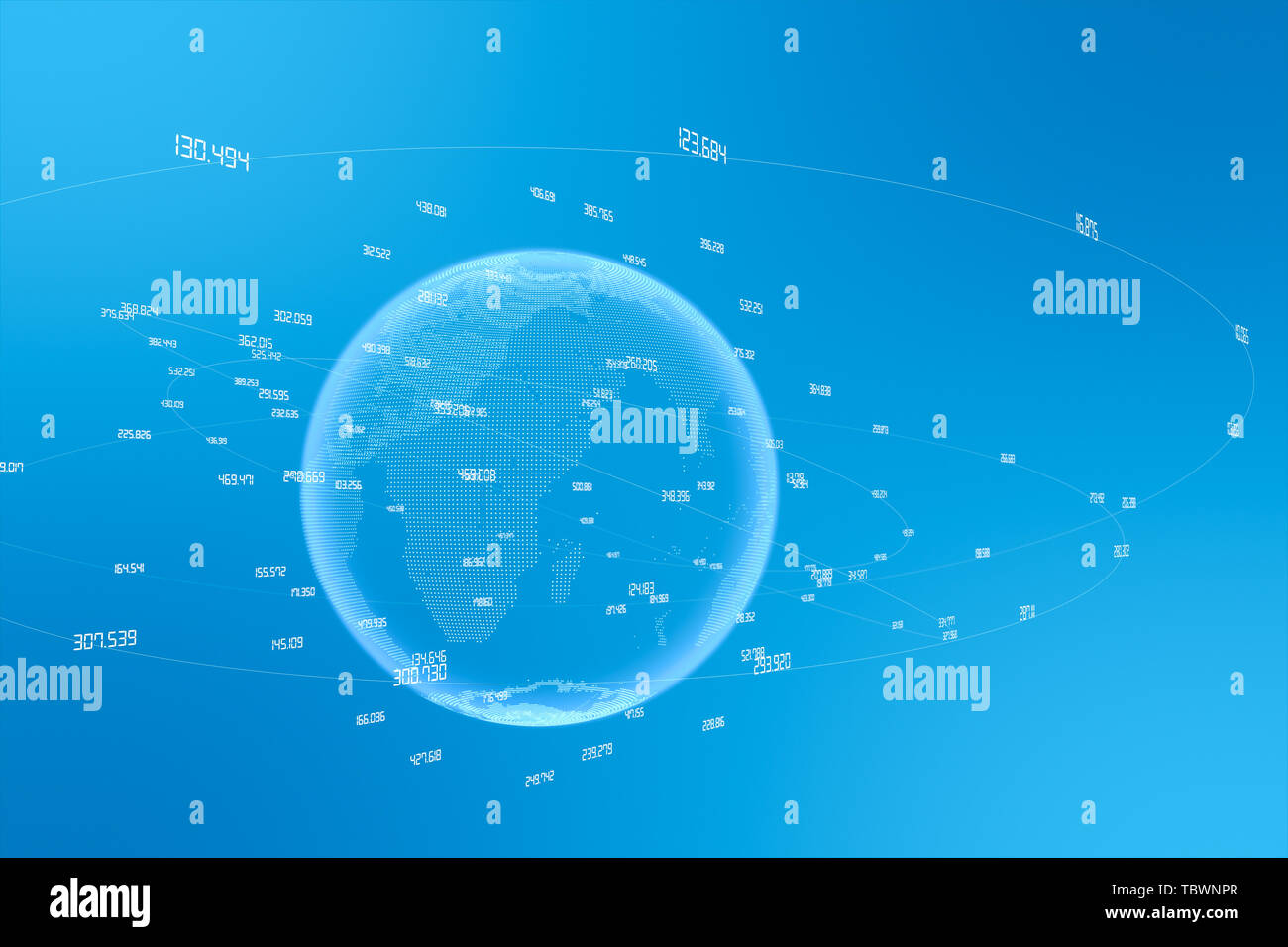 3D rendering, global big data concept light color background Stock ...