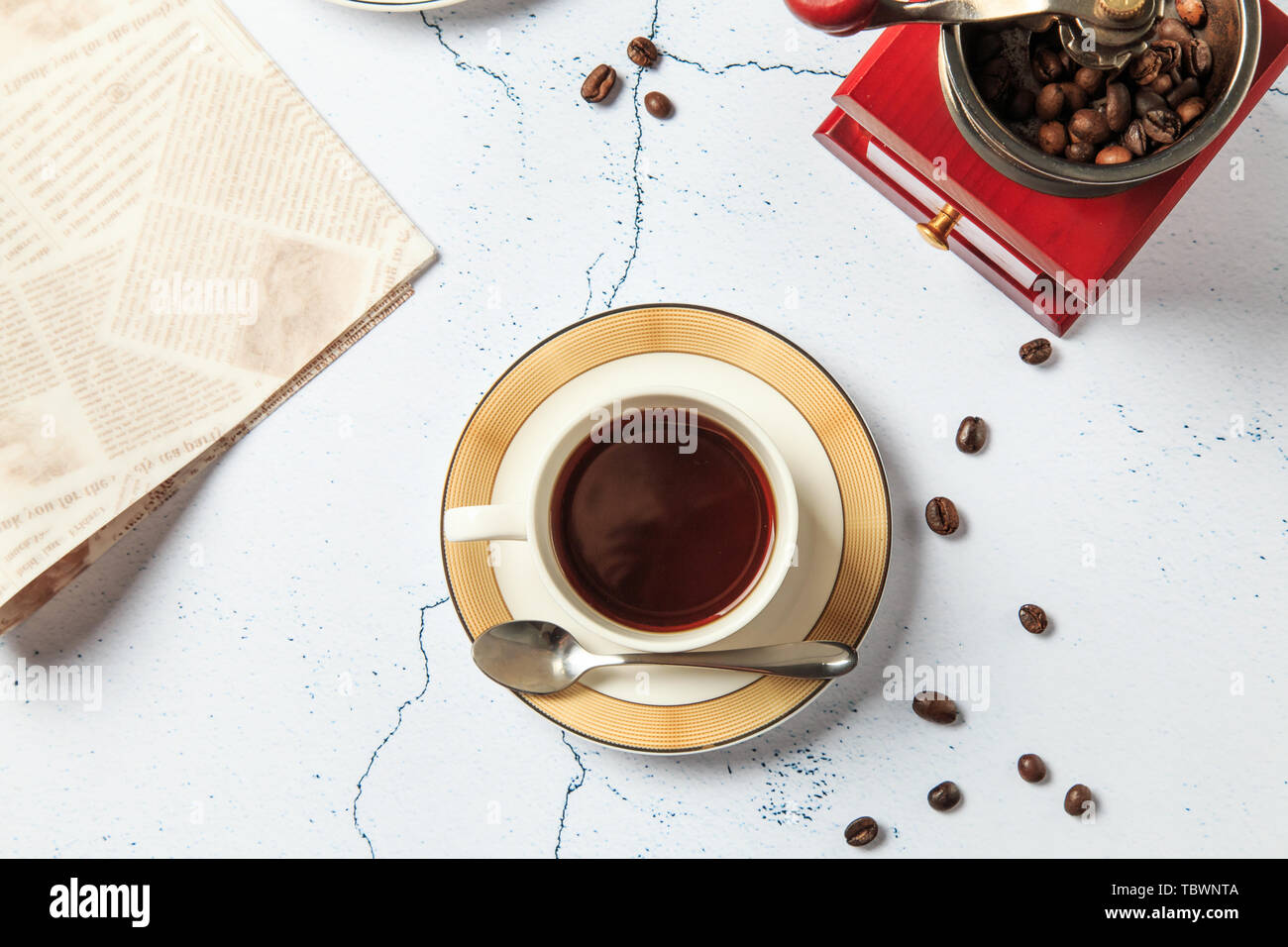 Intense coffee and coffee beans Stock Photo - Alamy