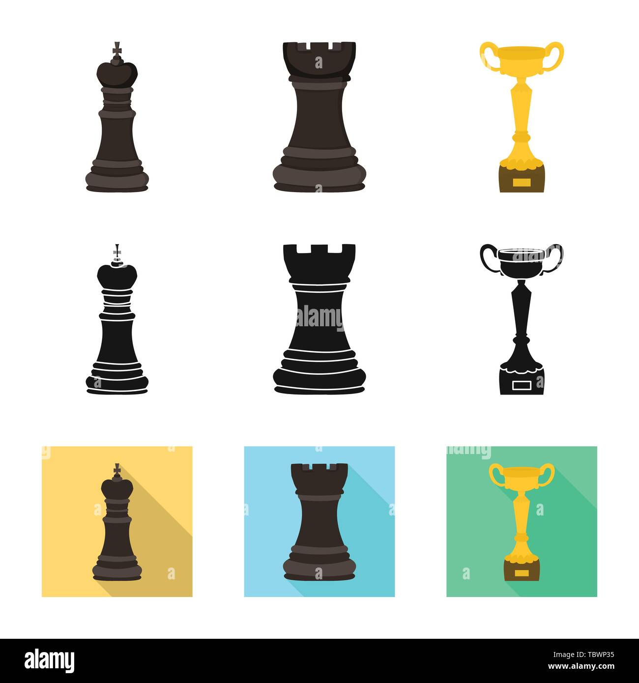 Vector illustration of checkmate and thin symbol. Set of checkmate and ...