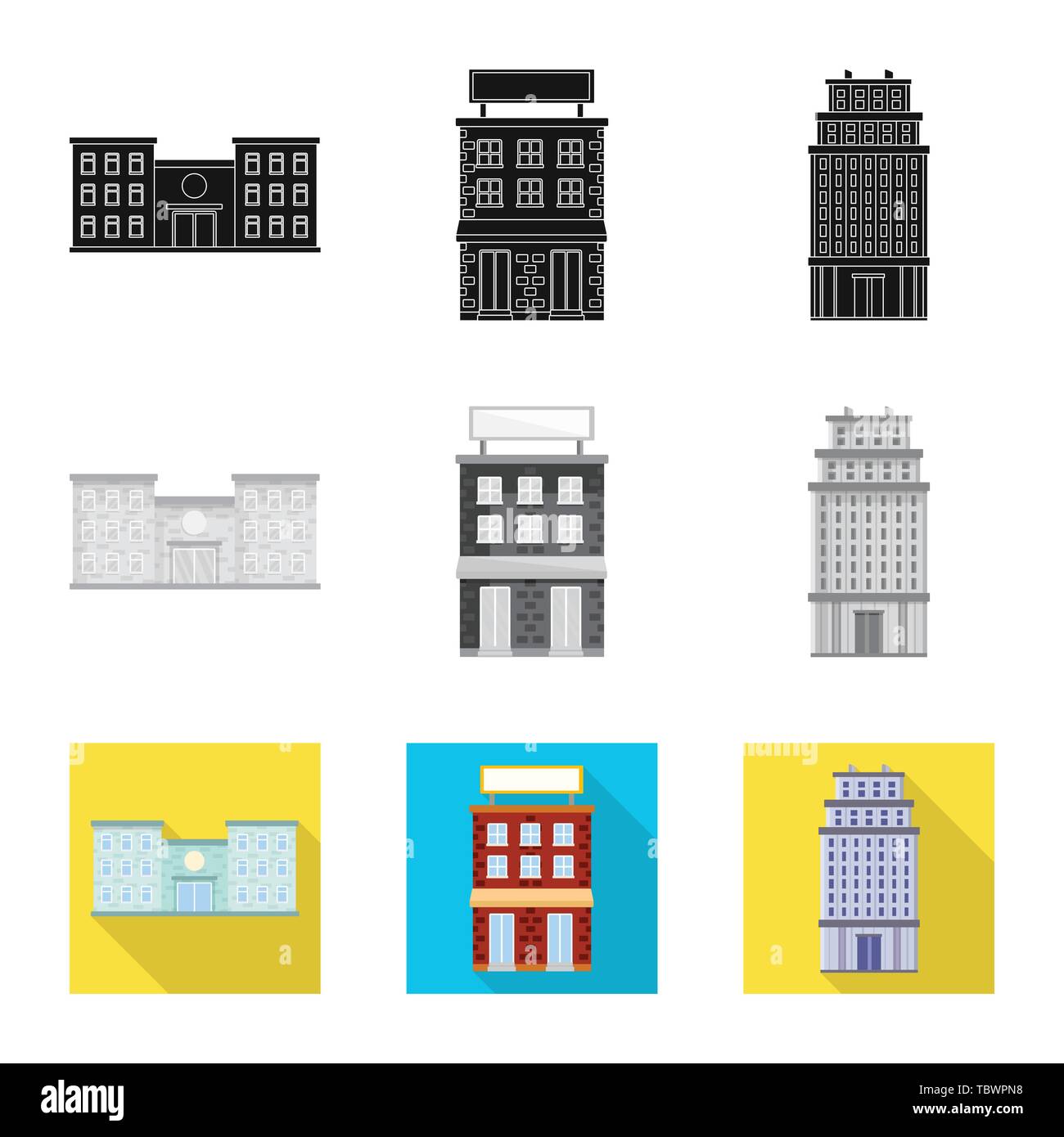 Vector illustration of municipal and center sign. Set of municipal and ...