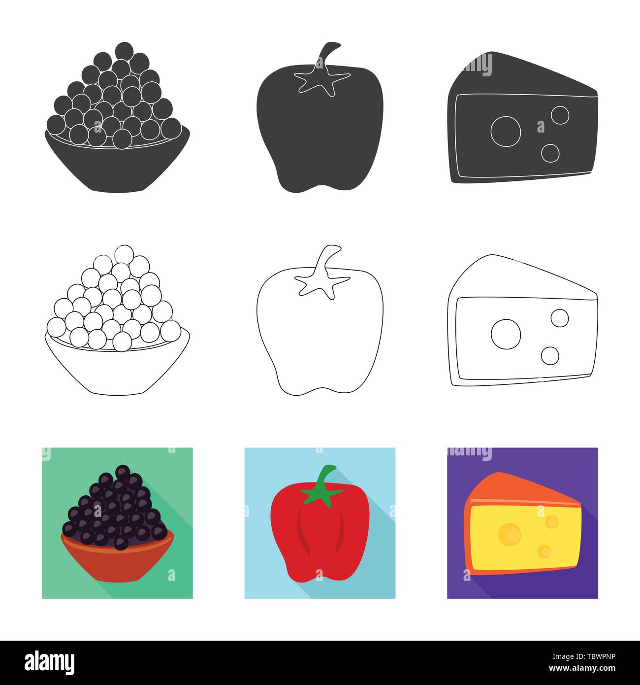Isolated object of taste and product icon. Collection of taste and ...