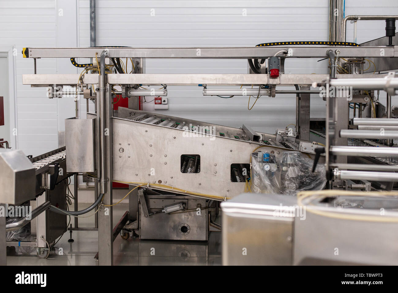 Ice cream production line. Conveyor production. Machine for conveyor ...