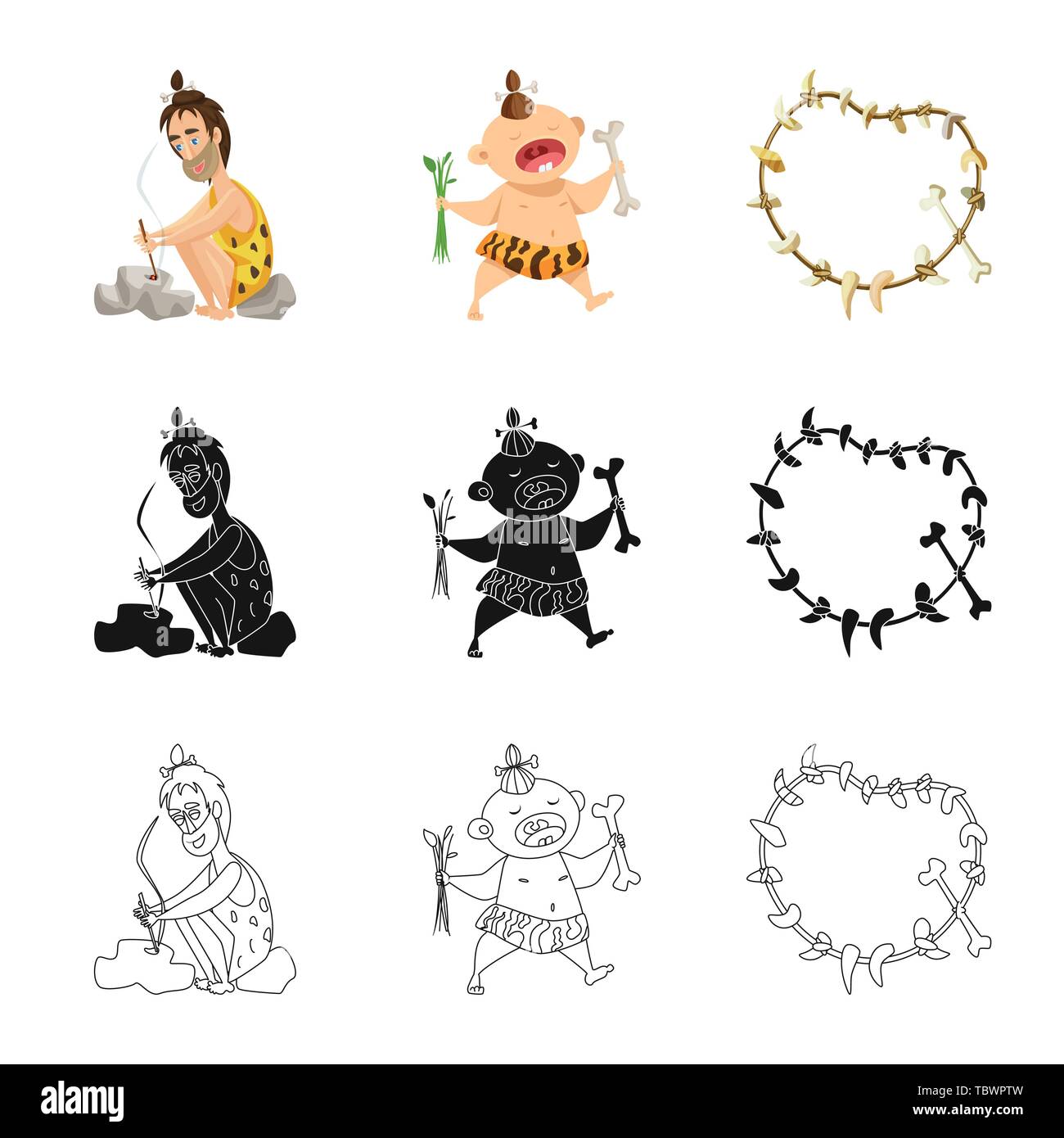 Vector design of evolution and prehistory sign. Set of evolution and ...