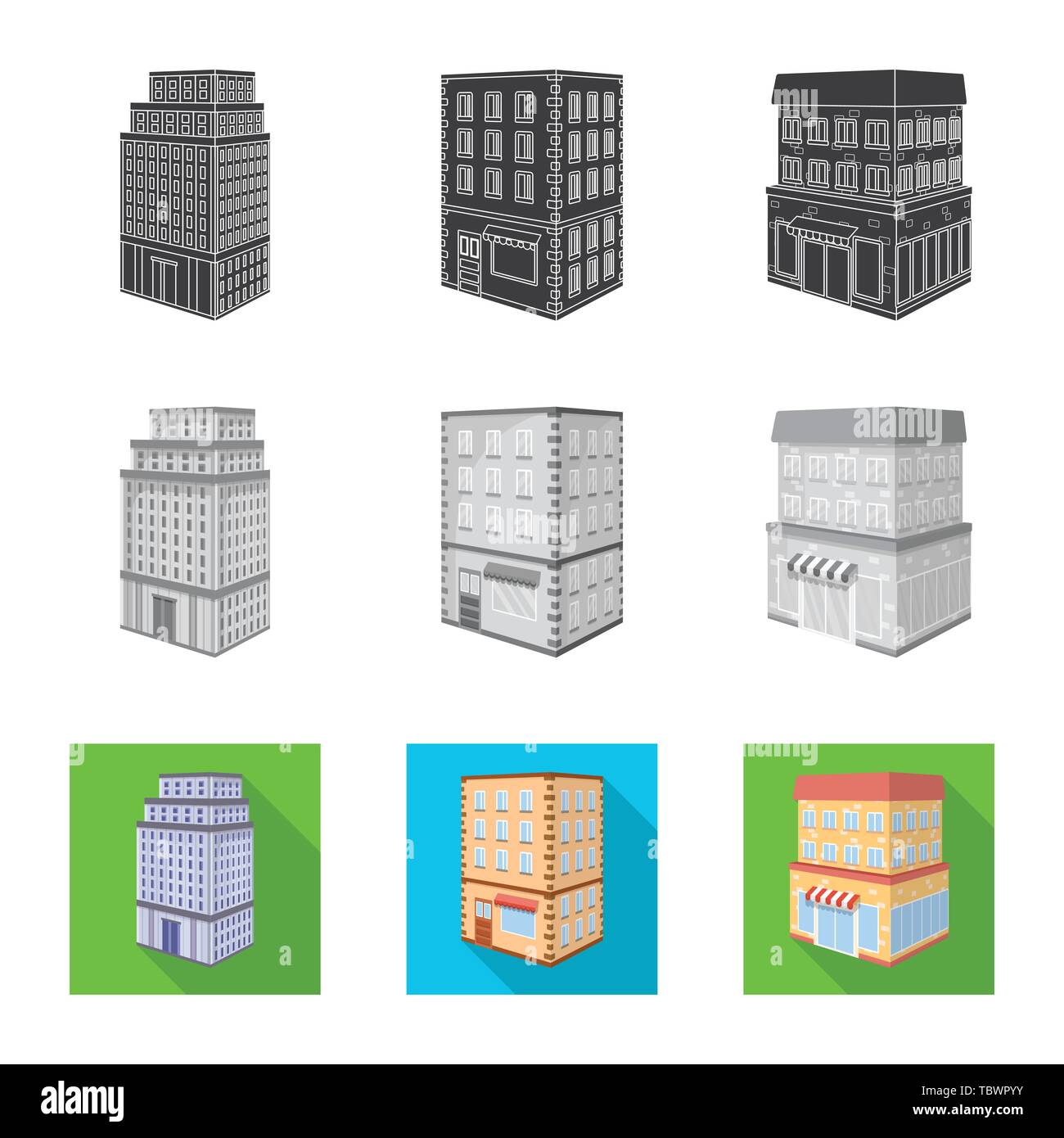Vector illustration of construction and building icon. Set of ...