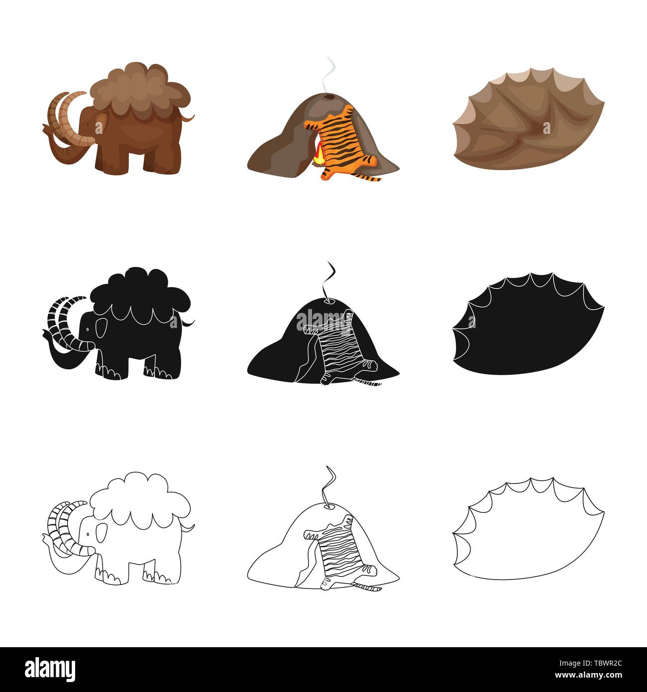 Vector illustration of evolution and prehistory sign. Collection of ...