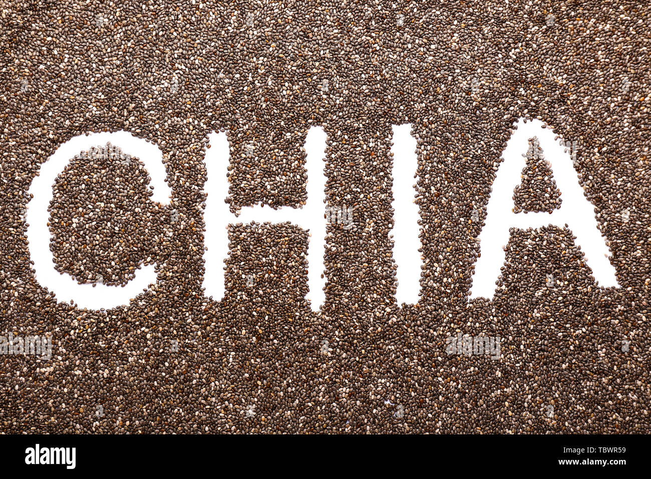 Word CHIA written on seeds Stock Photo - Alamy