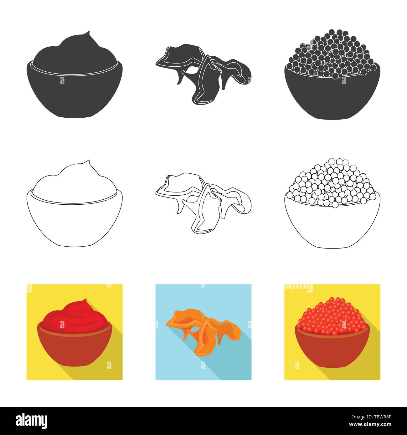 Vector illustration of taste and product symbol. Collection of taste ...