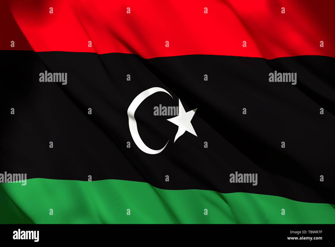 3d rendering of a Libya national flag waving Stock Photo - Alamy