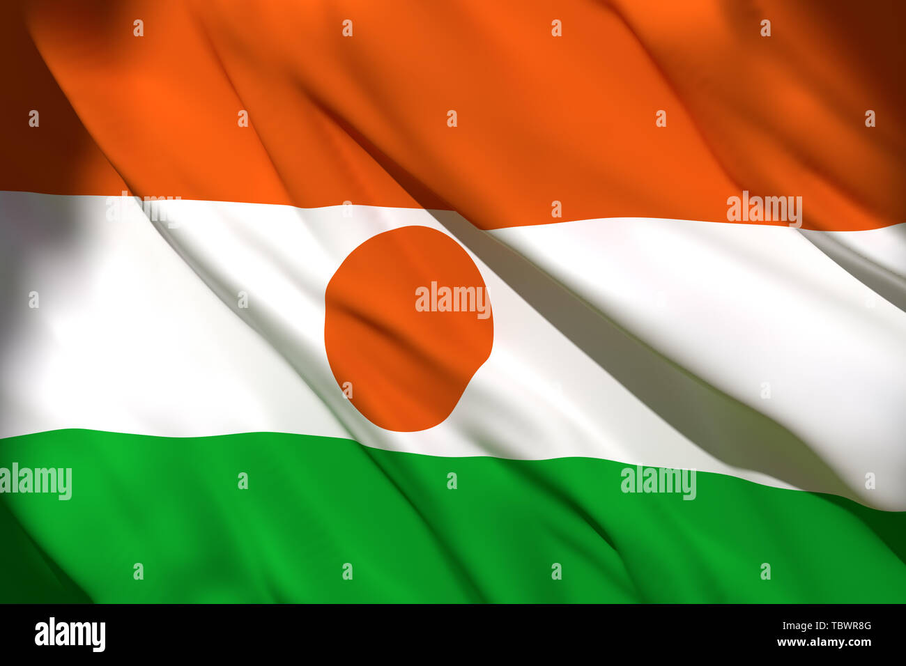 3d rendering of a Republic of Niger national flag waving Stock Photo ...