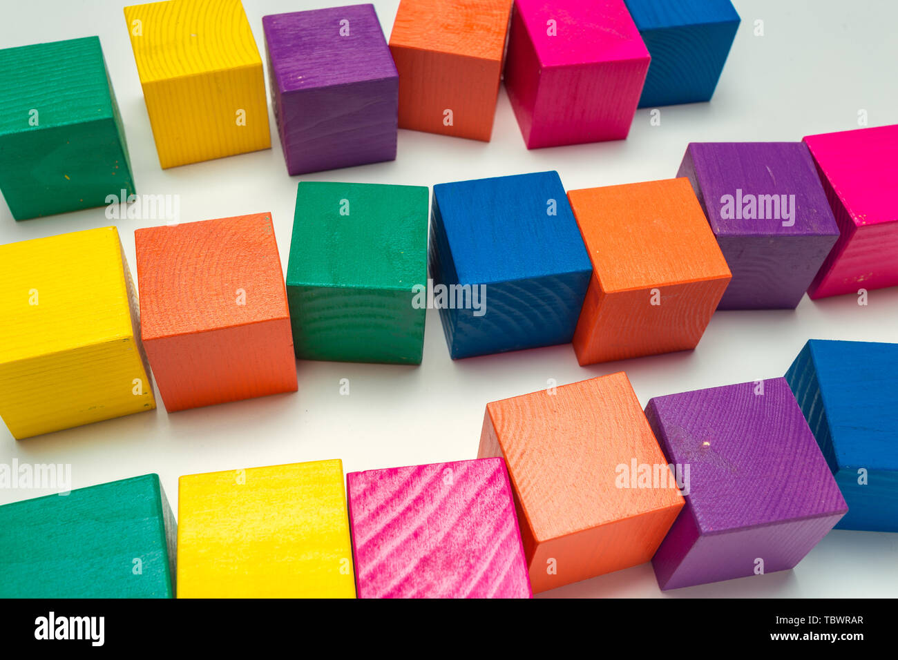 wooden blocks on the table Stock Photo - Alamy