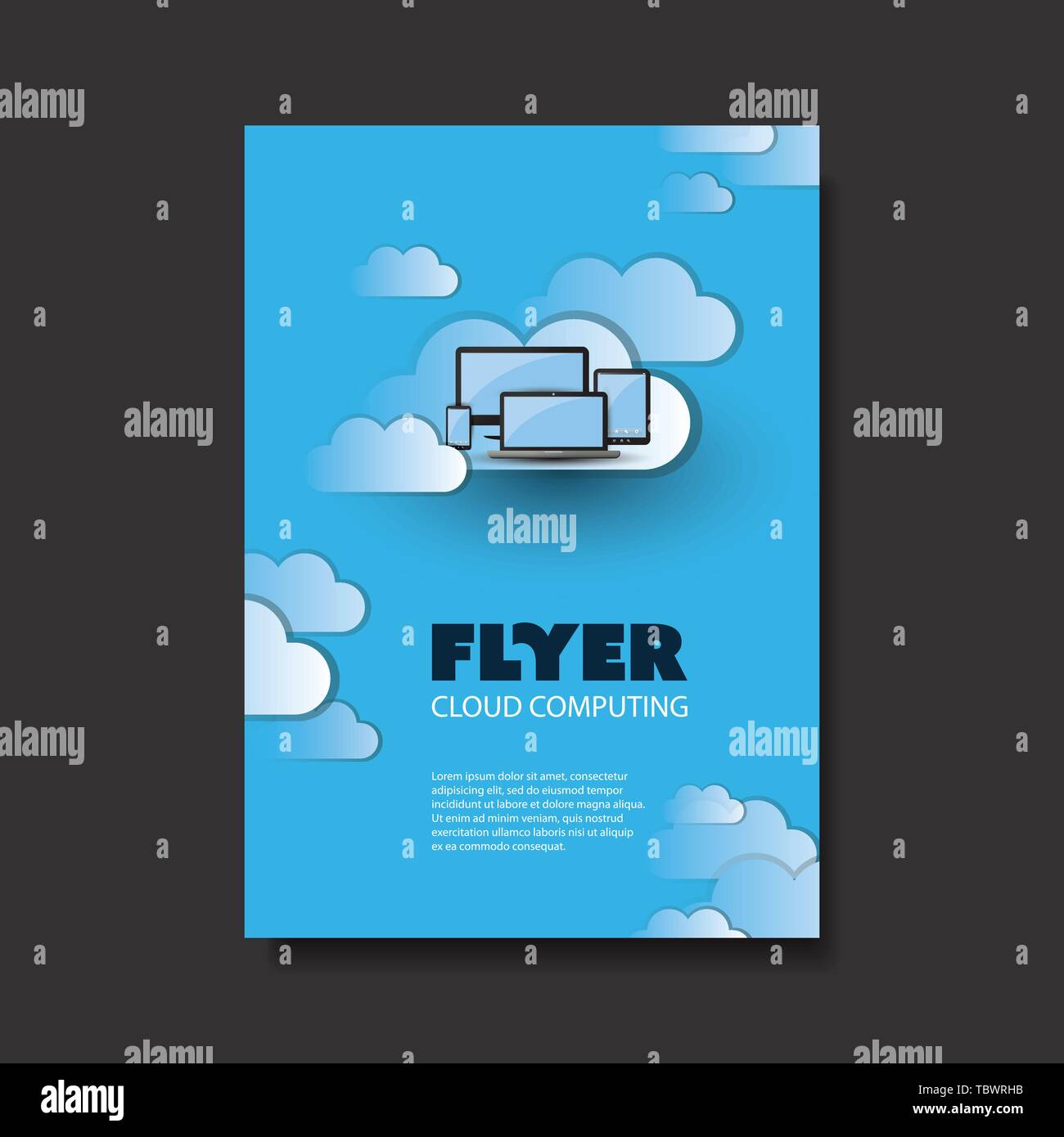 Flyer of Cover Design Template with Cloud Computing, Networks Design ...