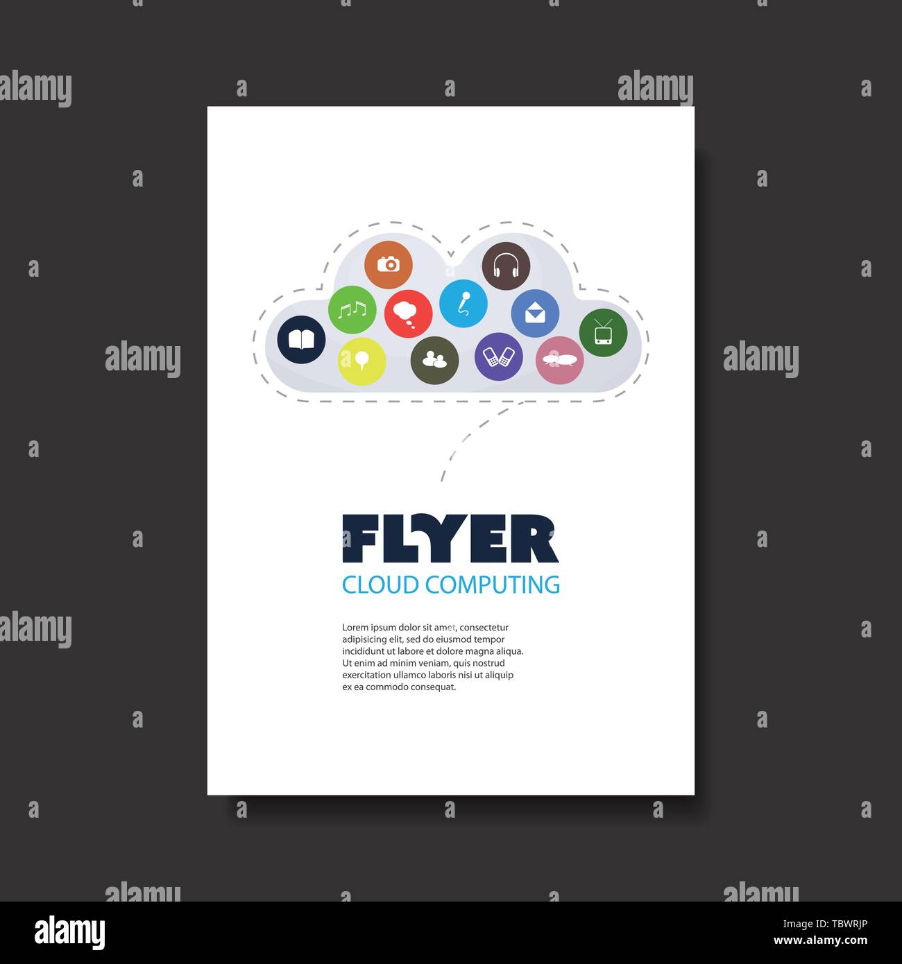Flyer of Cover Design Template with Cloud Computing, Networks Design - Digital Media Technology ...