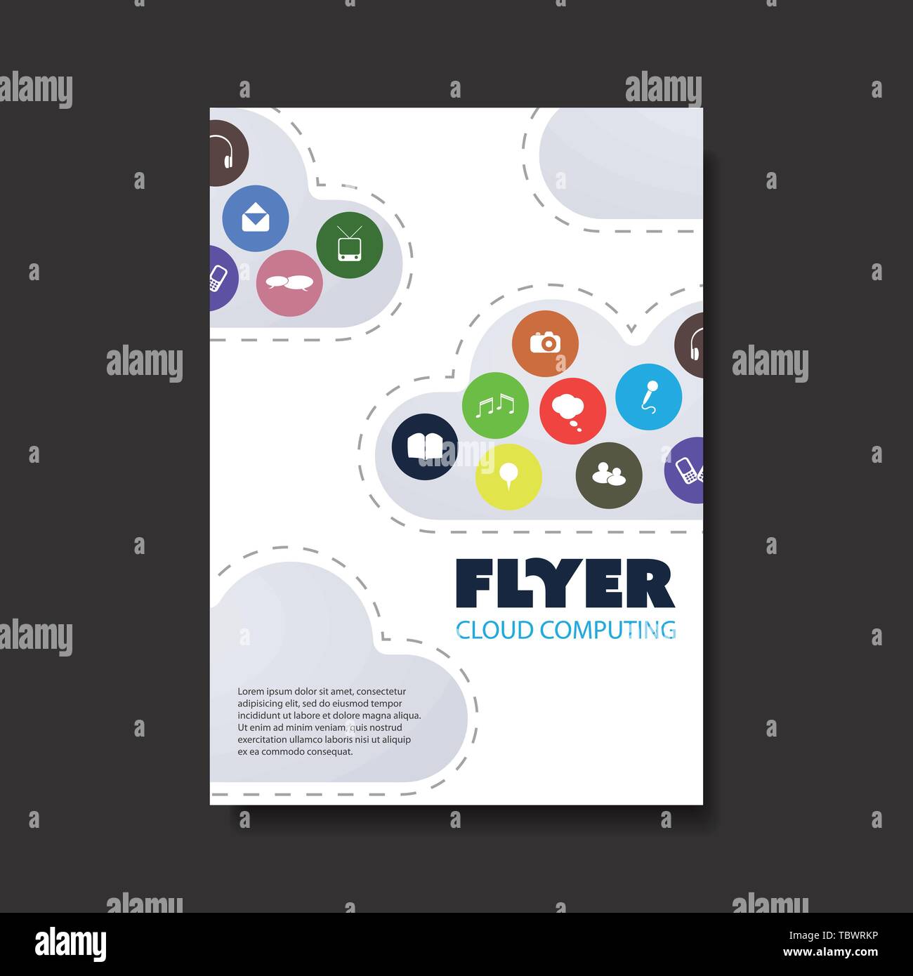 Flyer of Cover Design Template with Cloud Computing, Networks Design ...