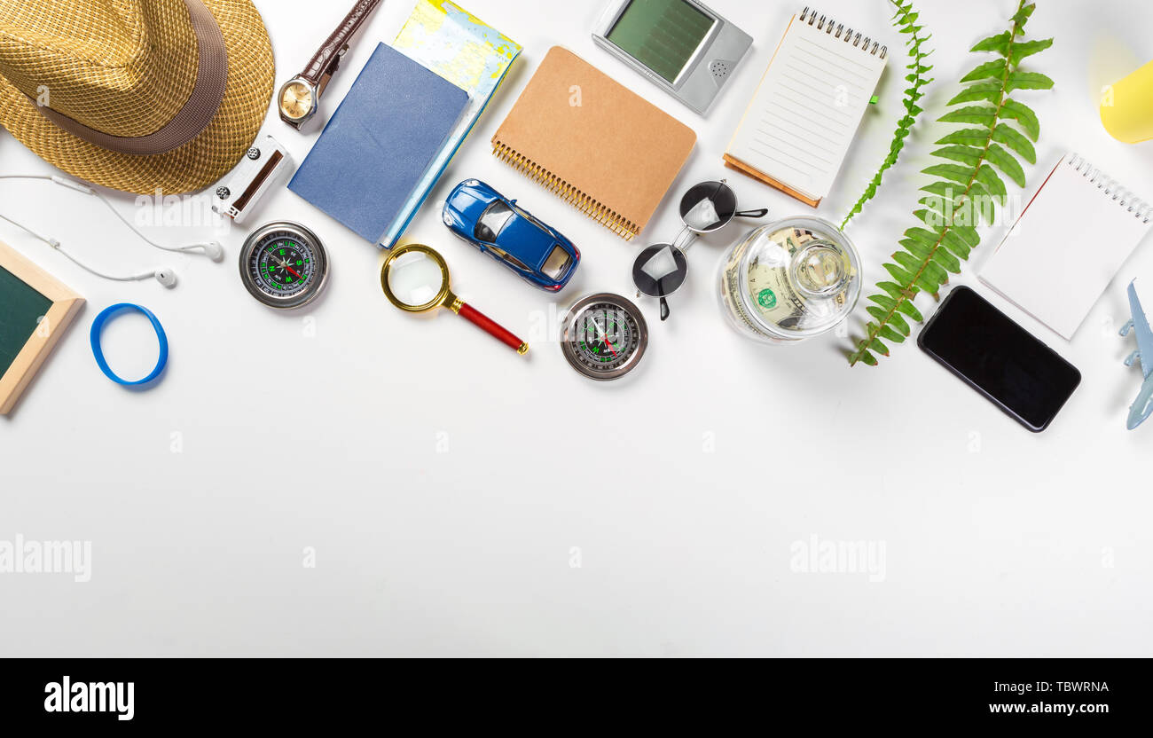 travel, summer vacation, tourism and objects concept Stock Photo - Alamy