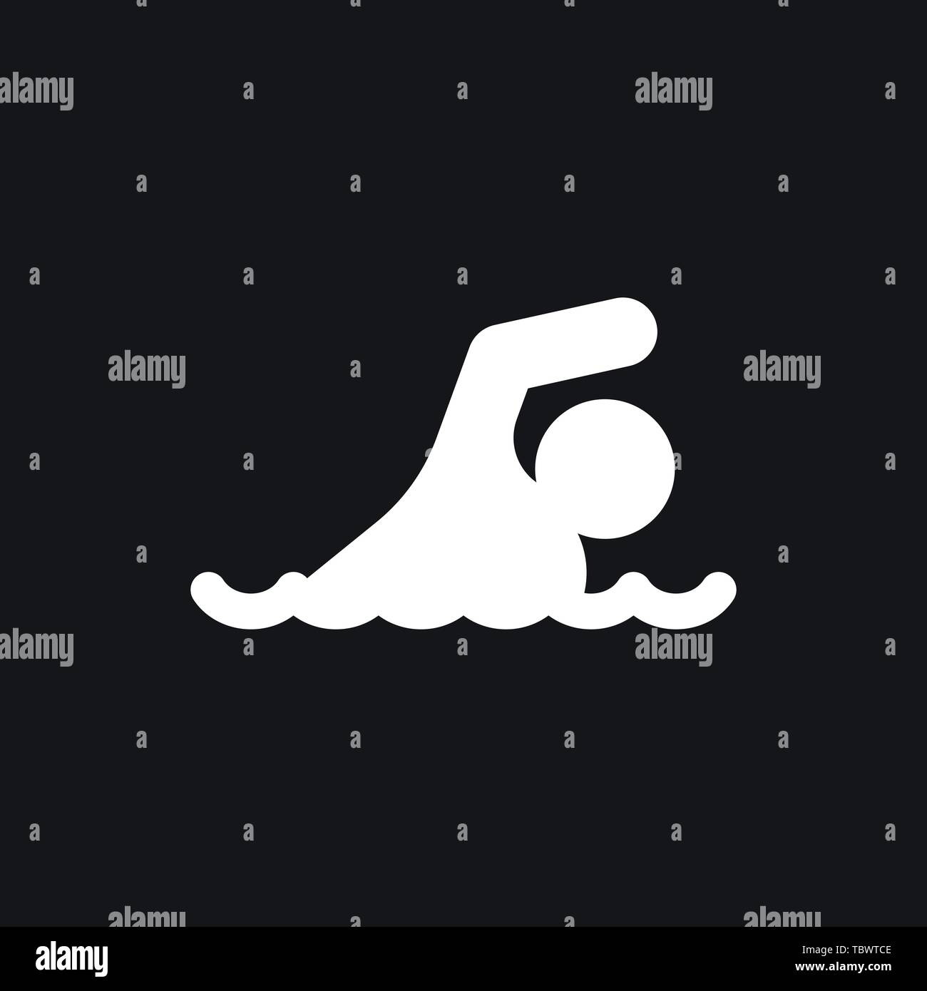 Swimmer ocean young man Stock Vector Images - Alamy