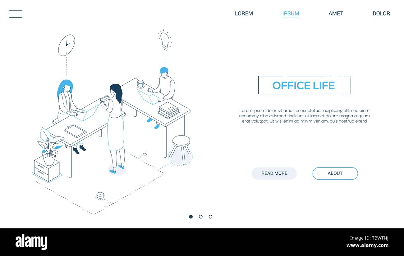 Office life line design hi-res stock photography and images - Alamy
