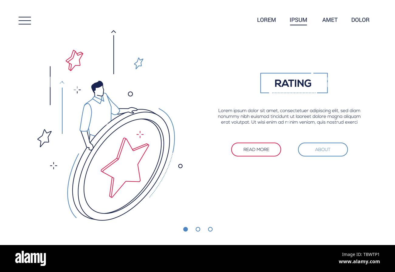 Rating section - line design style isometric web banner Stock Vector ...