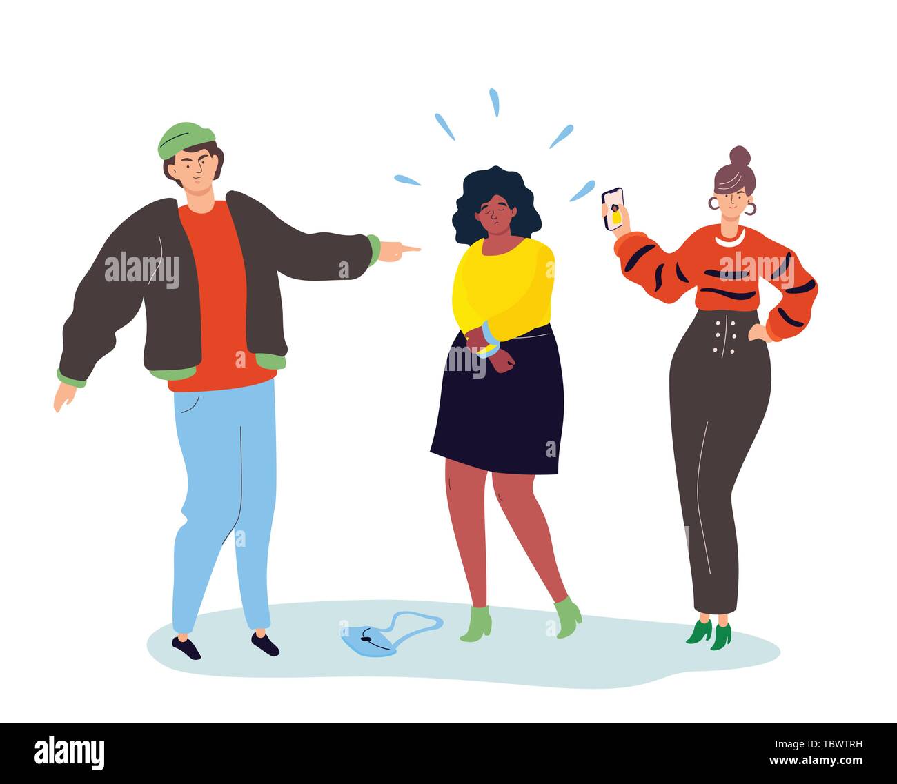 Bullying - modern colorful flat design style illustration Stock Vector ...