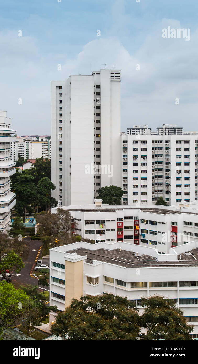singapore residential building block view Stock Photo - Alamy