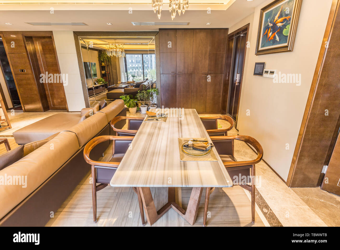 Design of Internal Space of Model Room of Modern Home Restaurant Stock ...