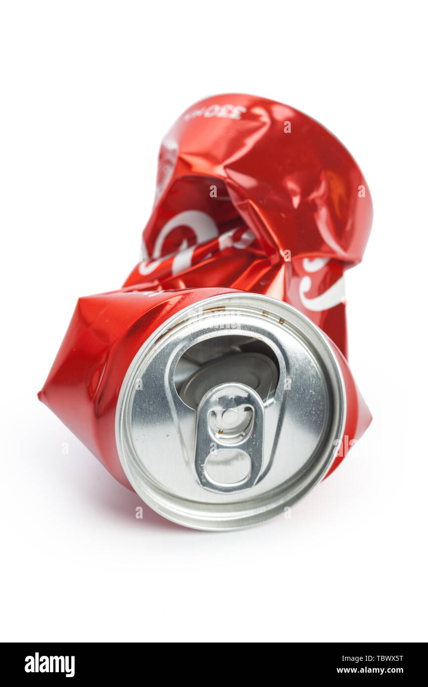 Compressed cans isolated on a white background Stock Photo - Alamy