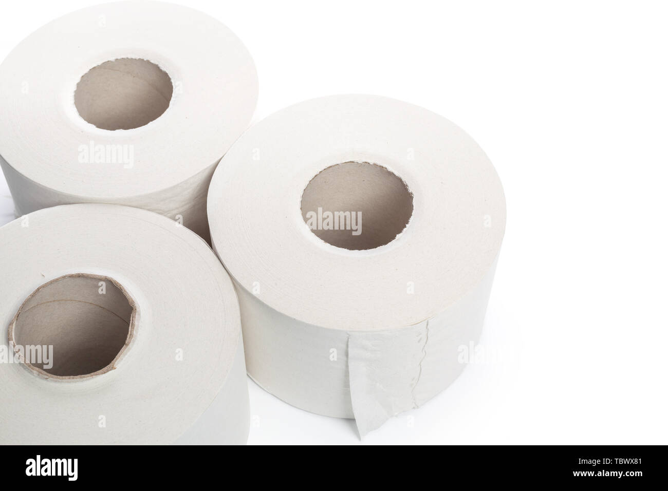 toilet paper on white background Stock Photo - Alamy