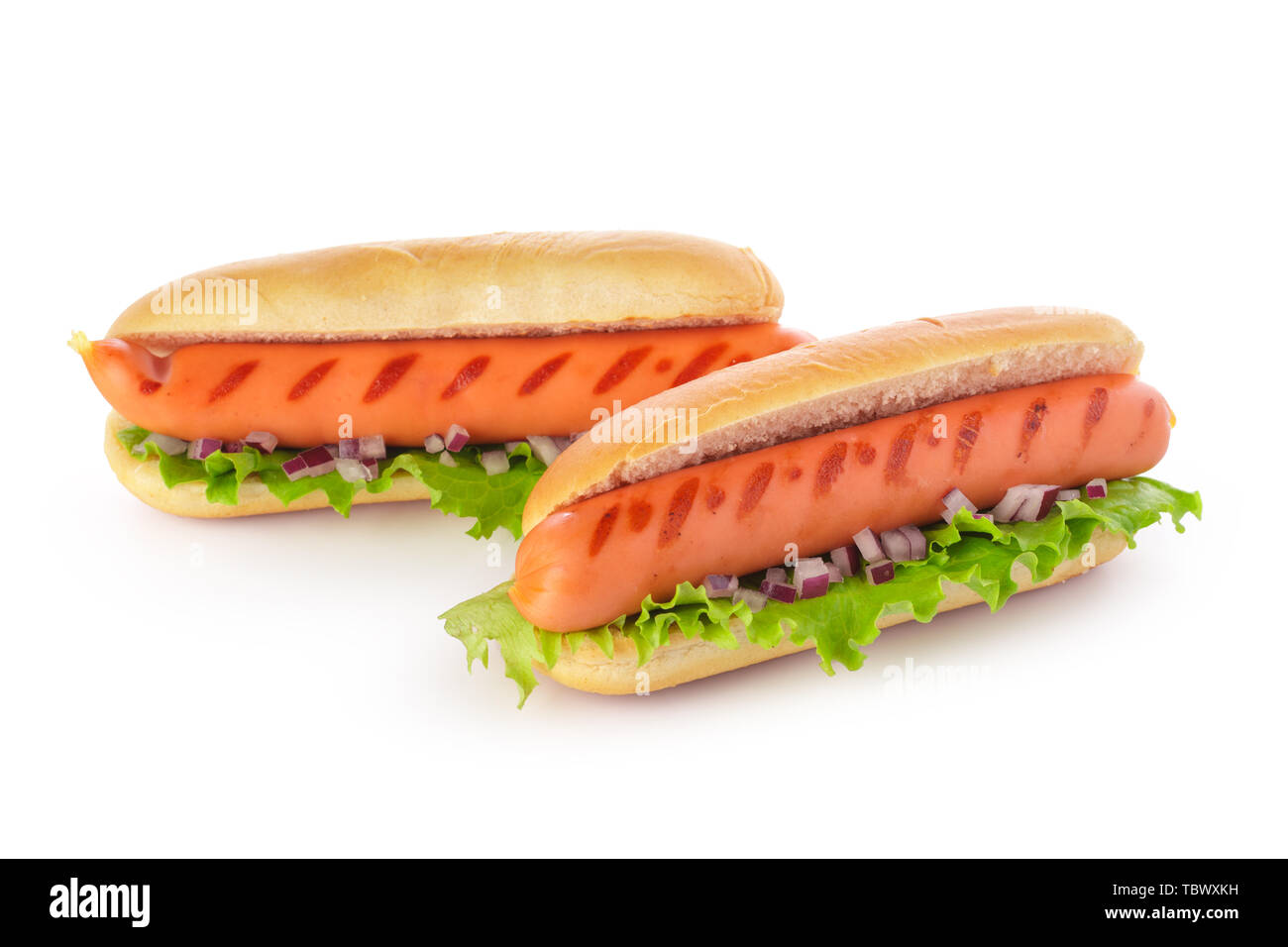 Fresh hot dog isolated on white Stock Photo - Alamy