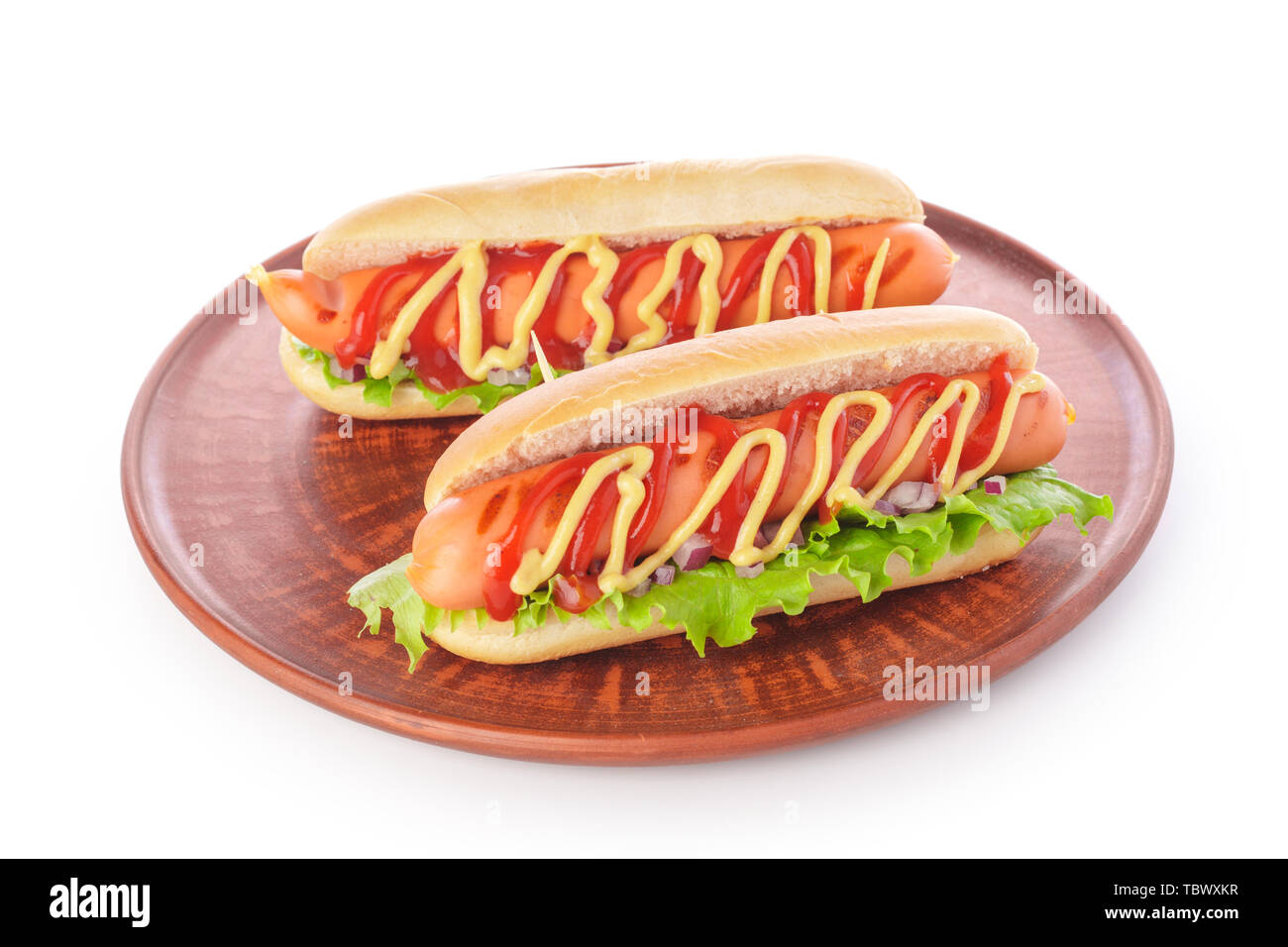 Fresh hot dog isolated on white Stock Photo - Alamy