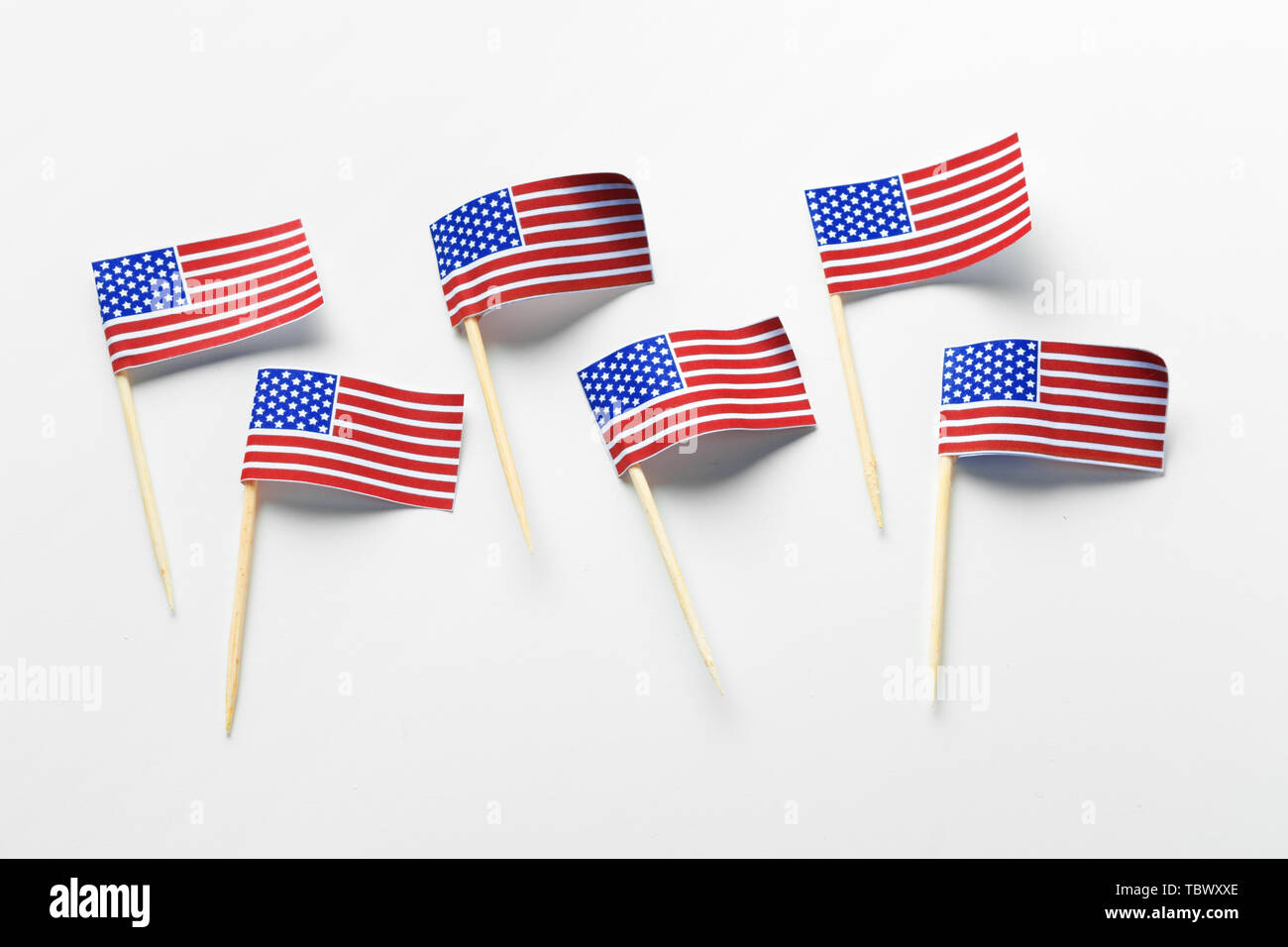 American flag isolated on white Stock Photo - Alamy